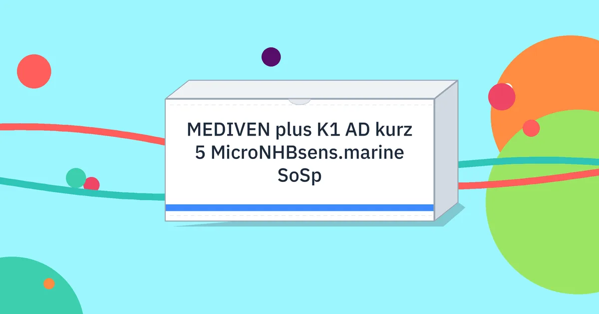 Symbolbild: Packung mit der Aufschrift MEDIVEN plus K1 AD kurz 5 MicroNHBsens.marine SoSp (PZN 15907450) – Verfügbarkeit und Bezug in Apotheken in Frankfurt am Main