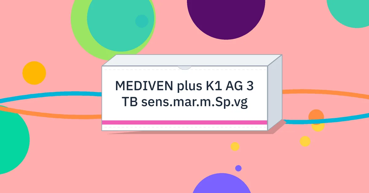 Symbolbild: Packung mit der Aufschrift MEDIVEN plus K1 AG 3 TB sens.mar.m.Sp.vg (PZN 15063360) – Verfügbarkeit und Bezug in Apotheken in Frankfurt am Main
