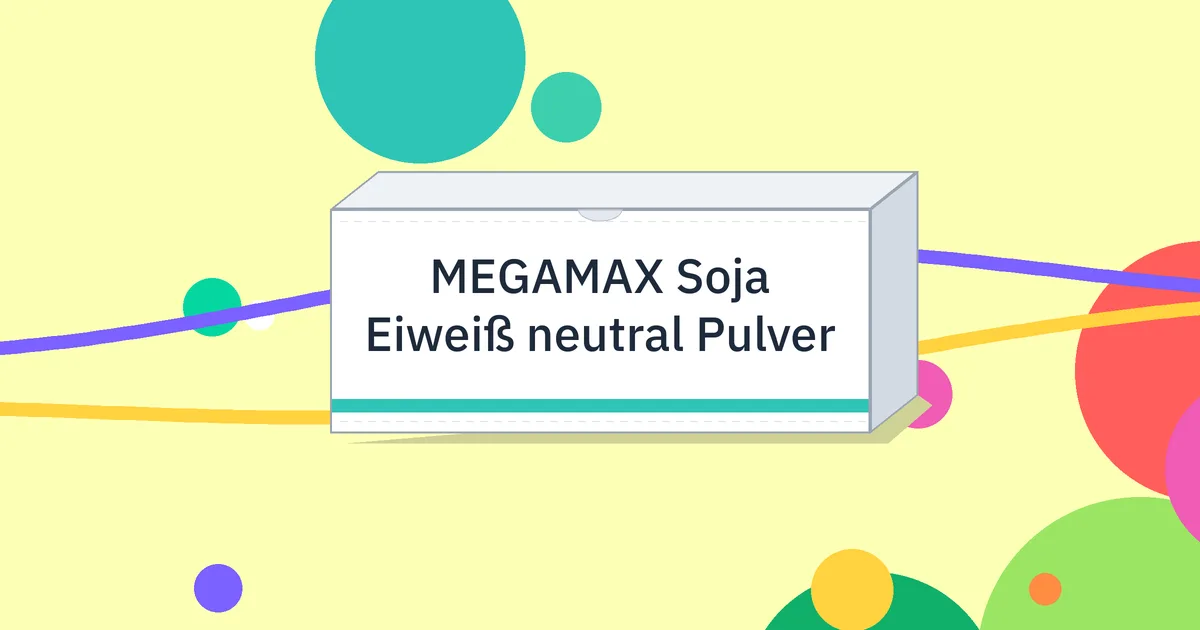 Symbolbild: Packung mit der Aufschrift MEGAMAX Soja Eiweiß neutral Pulver (PZN 15560058) – Verfügbarkeit und Bezug in Apotheken in Frankfurt am Main