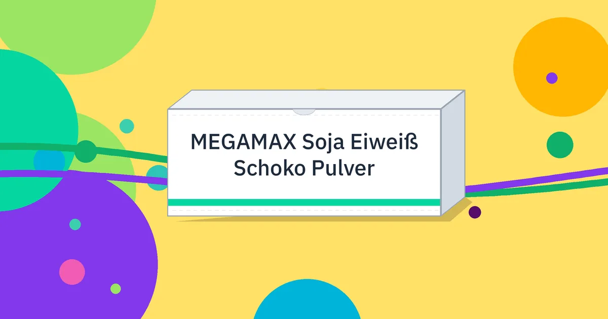 Symbolbild: Packung mit der Aufschrift MEGAMAX Soja Eiweiß Schoko Pulver (PZN 03034608) – Verfügbarkeit und Bezug in Apotheken in Frankfurt am Main