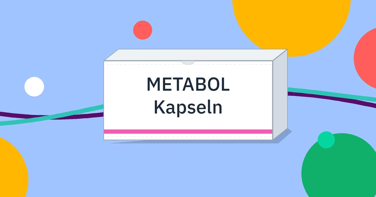 Symbolbild: Packung mit der Aufschrift METABOL Kapseln (PZN 18829182) – Verfügbarkeit und Bezug in Apotheken in Frankfurt am Main
