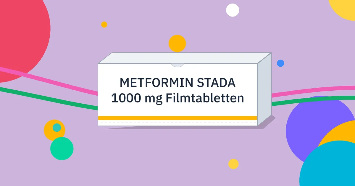 Symbolbild: Packung mit der Aufschrift METFORMIN STADA 1000 mg Filmtabletten (PZN 08999322) – Verfügbarkeit und Bezug in Apotheken in Frankfurt am Main