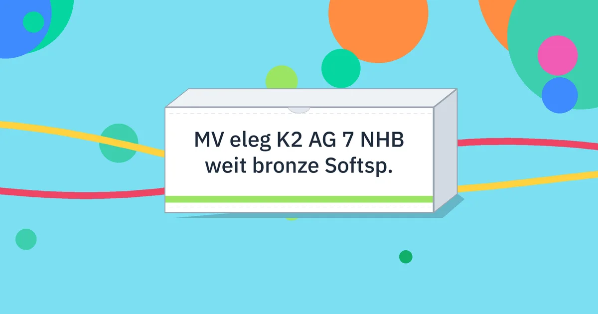 Symbolbild: Packung mit der Aufschrift MV eleg K2 AG 7 NHB weit bronze Softsp. (PZN 15729066) – Verfügbarkeit und Bezug in Apotheken in Frankfurt am Main