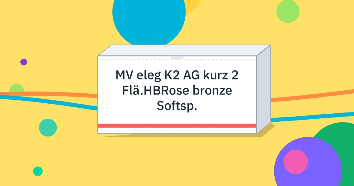 Symbolbild: Packung mit der Aufschrift MV eleg K2 AG kurz 2 Flä.HBRose bronze Softsp. (PZN 15704422) – Verfügbarkeit und Bezug in Apotheken in Frankfurt am Main