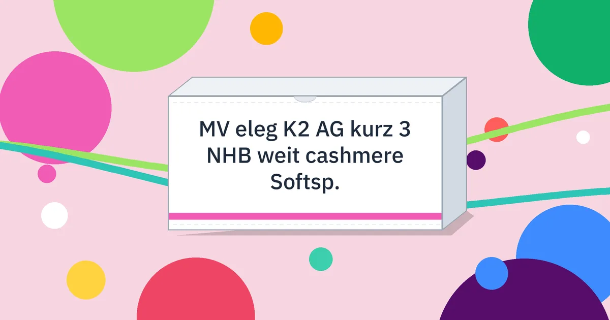 Symbolbild: Packung mit der Aufschrift MV eleg K2 AG kurz 3 NHB weit cashmere Softsp. (PZN 15714260) – Verfügbarkeit und Bezug in Apotheken in Frankfurt am Main