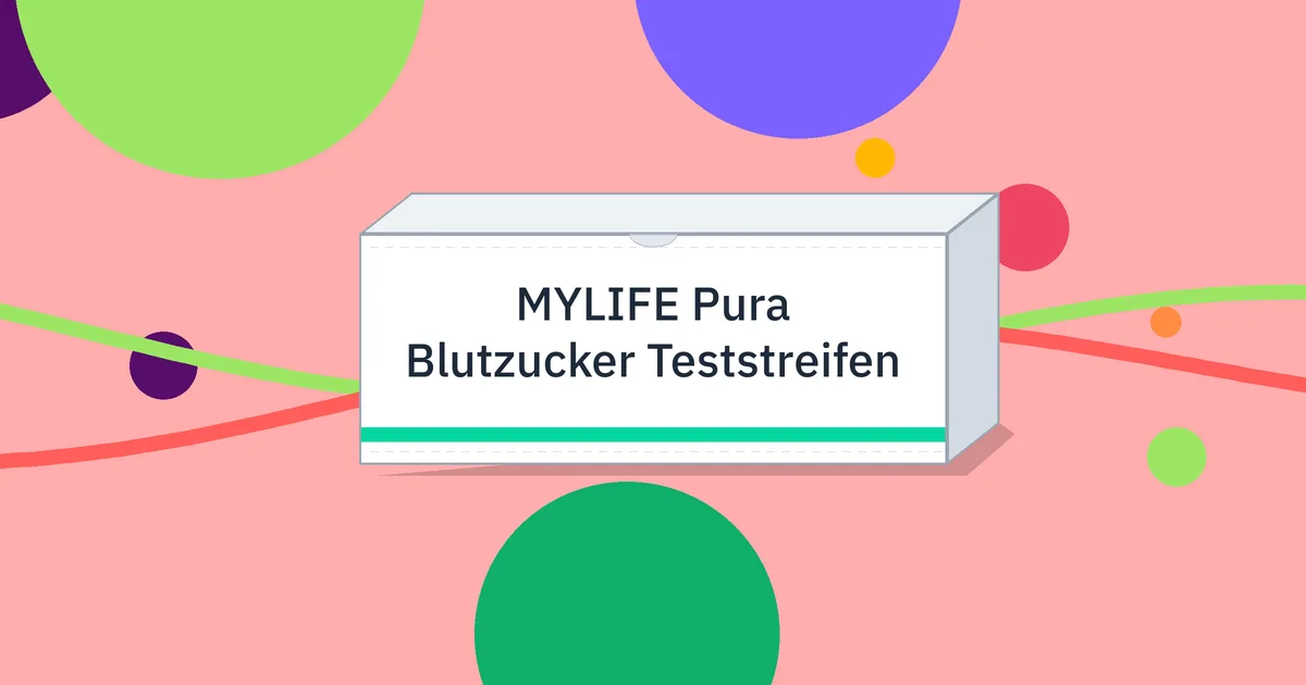 Symbolbild: Packung mit der Aufschrift MYLIFE Pura Blutzucker Teststreifen (PZN 14216146) – Verfügbarkeit und Bezug in Apotheken in Frankfurt am Main