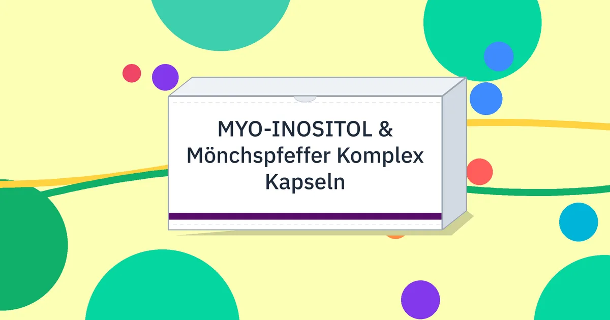 Symbolbild: Packung mit der Aufschrift MYO-INOSITOL & Mönchspfeffer Komplex Kapseln (PZN 19493761) – Verfügbarkeit und Bezug in Apotheken in Frankfurt am Main
