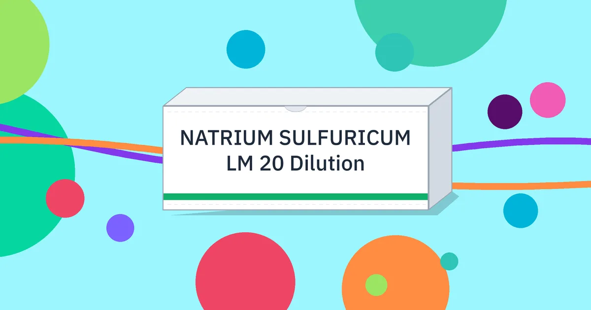 Symbolbild: Packung mit der Aufschrift NATRIUM SULFURICUM LM 20 Dilution (PZN 12967351) – Verfügbarkeit und Bezug in Apotheken in Frankfurt am Main