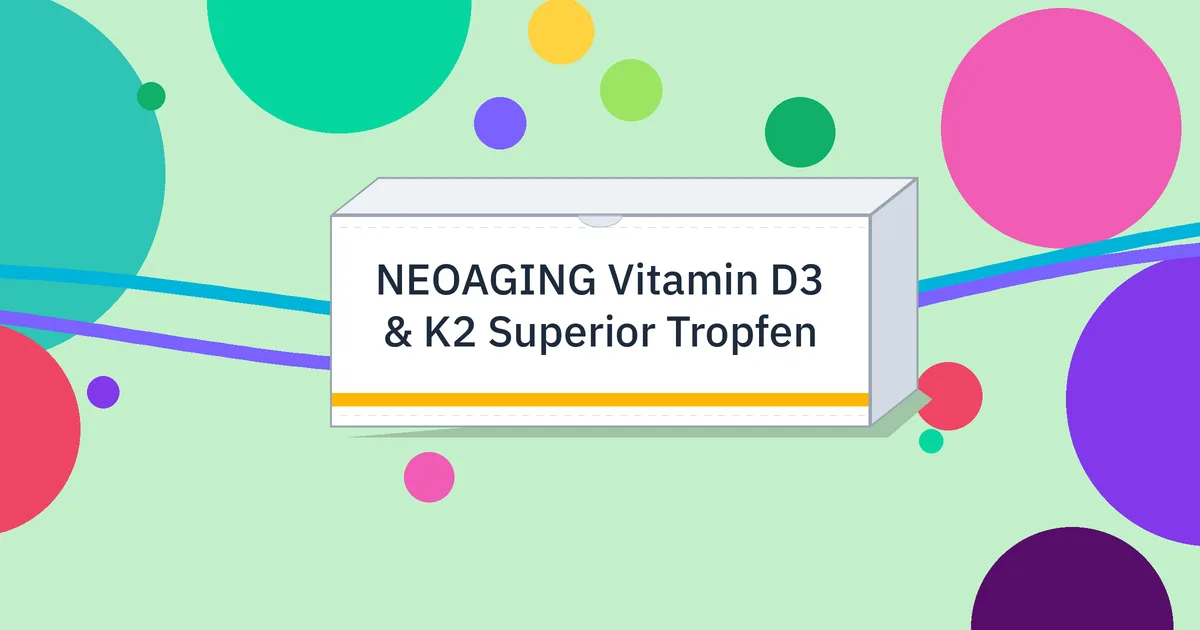 Symbolbild: Packung mit der Aufschrift NEOAGING Vitamin D3 & K2 Superior Tropfen (PZN 19490981) – Verfügbarkeit und Bezug in Apotheken in Frankfurt am Main