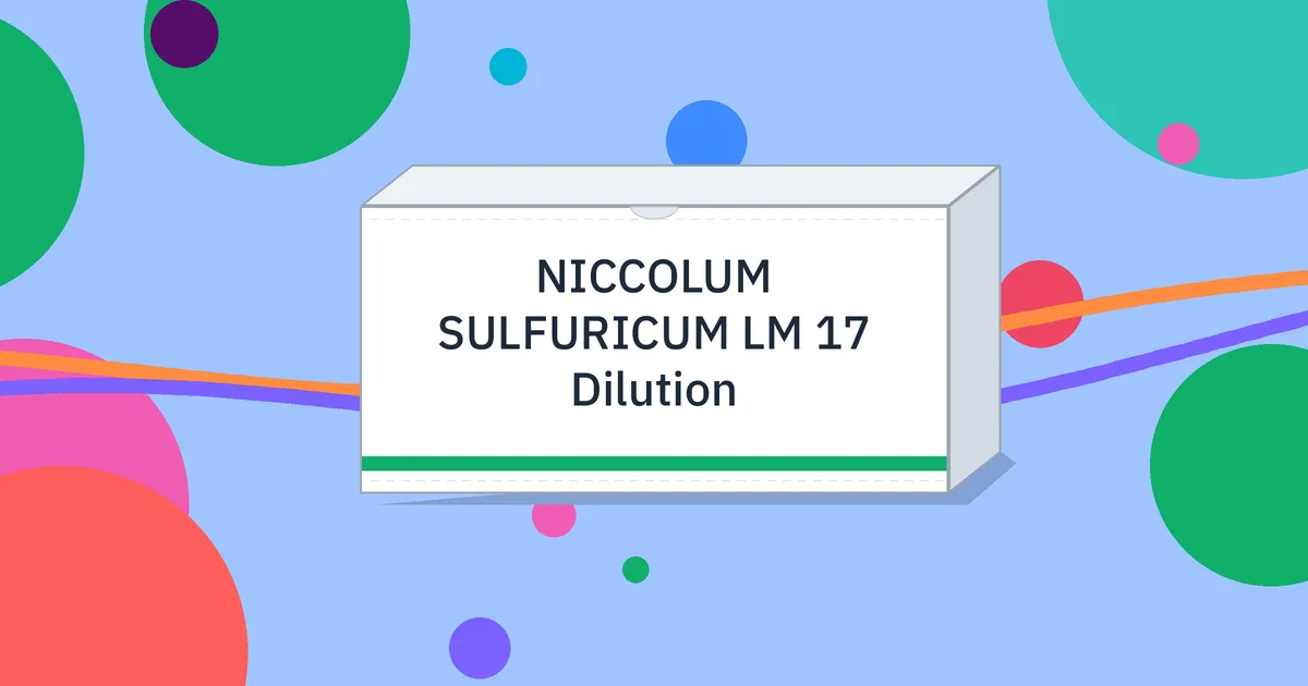 Symbolbild: Packung mit der Aufschrift NICCOLUM SULFURICUM LM 17 Dilution (PZN 12968698) – Verfügbarkeit und Bezug in Apotheken in Frankfurt am Main
