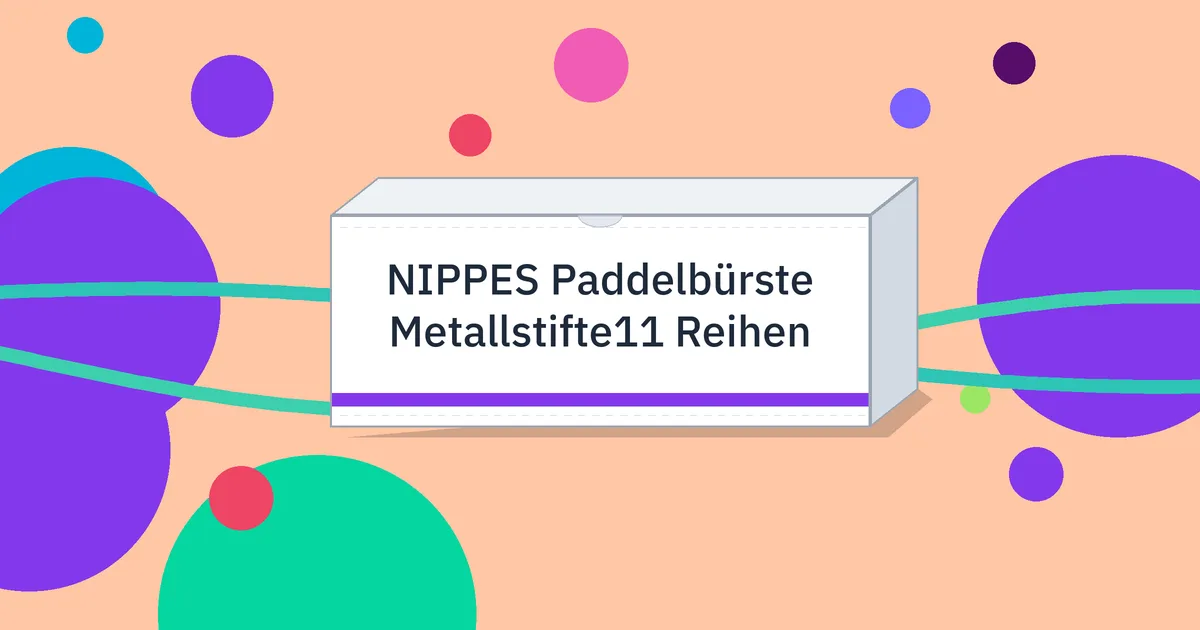 Symbolbild: Packung mit der Aufschrift NIPPES Paddelbürste Metallstifte11 Reihen (PZN 19359749) – Verfügbarkeit und Bezug in Apotheken in Frankfurt am Main