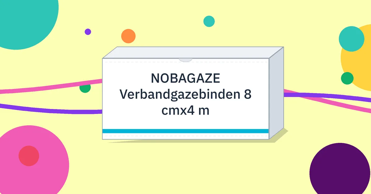 Symbolbild: Packung mit der Aufschrift NOBAGAZE Verbandgazebinden 8 cmx4 m (PZN 00031650) – Verfügbarkeit und Bezug in Apotheken in Frankfurt am Main