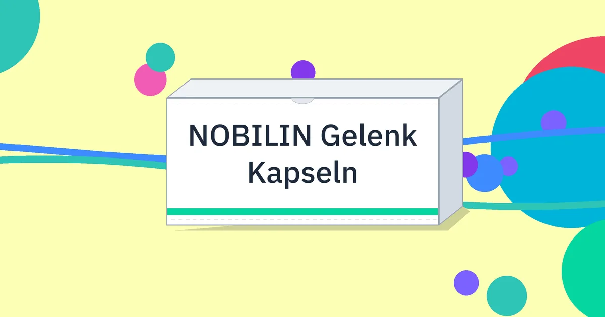Symbolbild: Packung mit der Aufschrift NOBILIN Gelenk Kapseln (PZN 01218592) – Verfügbarkeit und Bezug in Apotheken in Frankfurt am Main