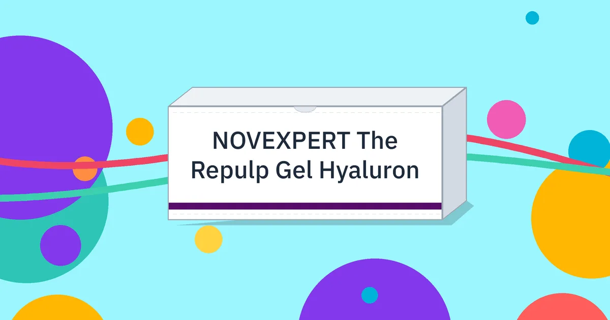 Symbolbild: Packung mit der Aufschrift NOVEXPERT The Repulp Gel Hyaluron (PZN 19147384) – Verfügbarkeit und Bezug in Apotheken in Frankfurt am Main