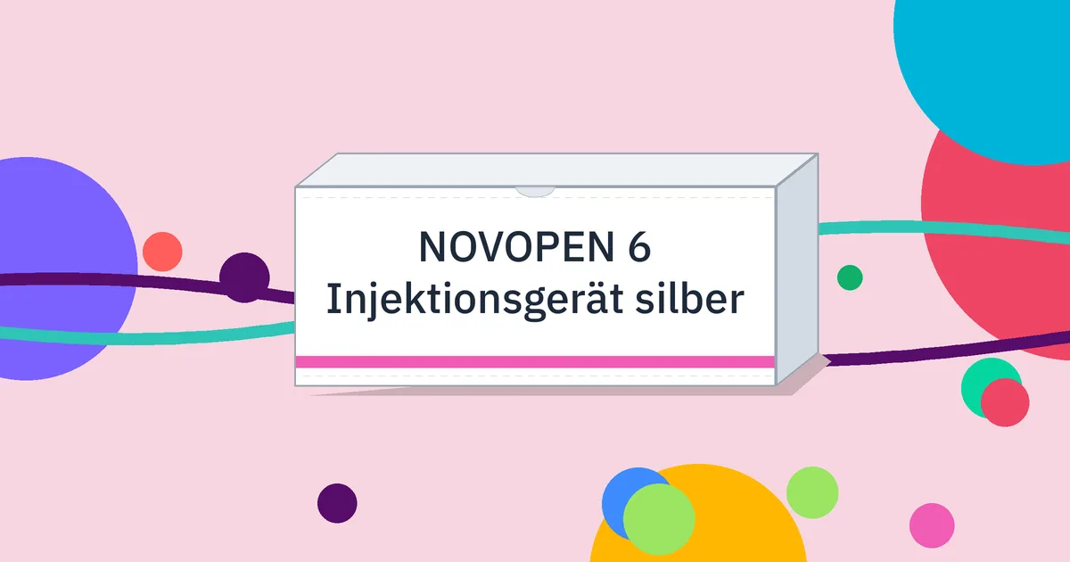 Symbolbild: Packung mit der Aufschrift NOVOPEN 6 Injektionsgerät silber (PZN 14412367) – Verfügbarkeit und Bezug in Apotheken in Frankfurt am Main