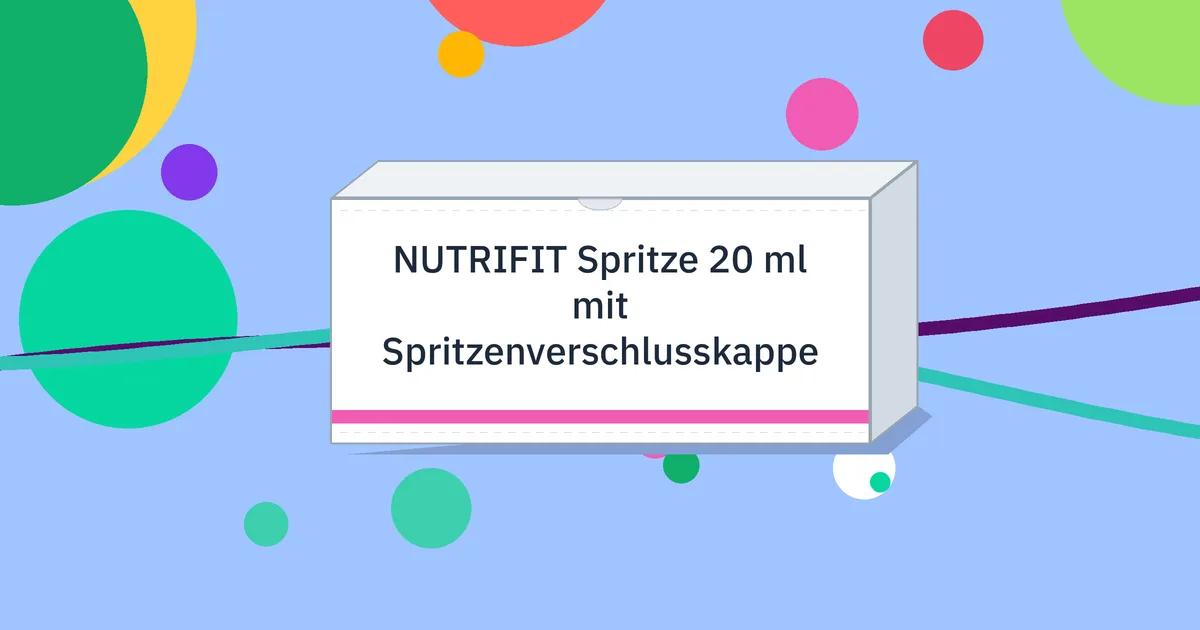 Symbolbild: Packung mit der Aufschrift NUTRIFIT Spritze 20 ml mit Spritzenverschlusskappe (PZN 14322718) – Verfügbarkeit und Bezug in Apotheken in Frankfurt am Main