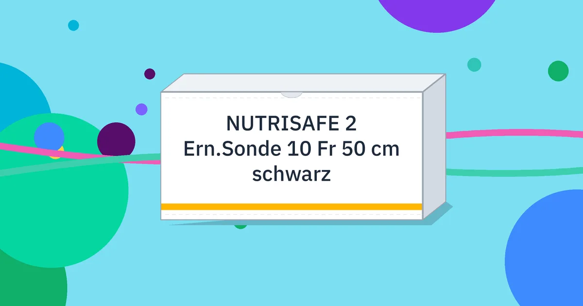 Symbolbild: Packung mit der Aufschrift NUTRISAFE 2 Ern.Sonde 10 Fr 50 cm schwarz (PZN 04874517) – Verfügbarkeit und Bezug in Apotheken in Frankfurt am Main