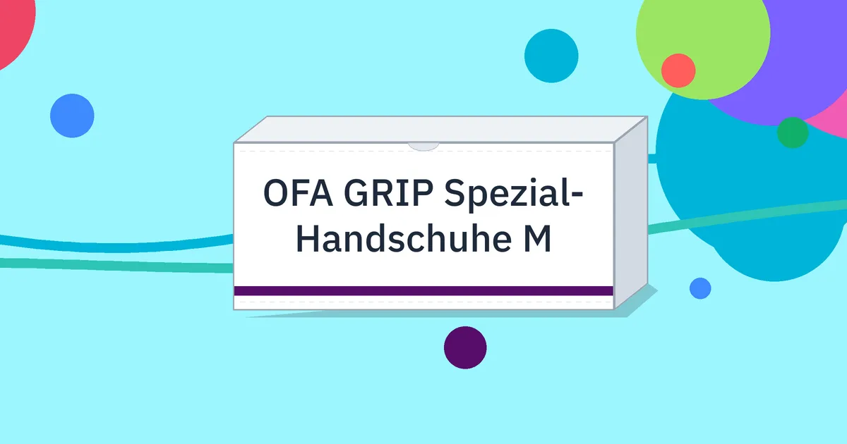 Symbolbild: Packung mit der Aufschrift OFA GRIP Spezial-Handschuhe M (PZN 12404257) – Verfügbarkeit und Bezug in Apotheken in Frankfurt am Main