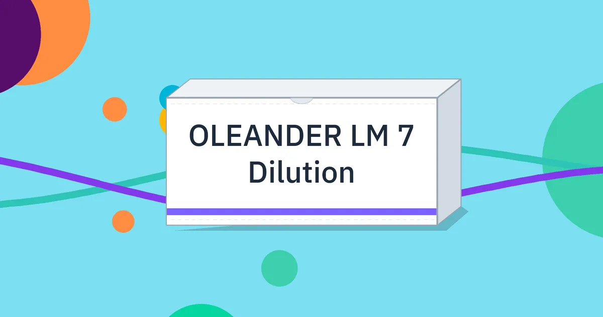 Symbolbild: Packung mit der Aufschrift OLEANDER LM 7 Dilution (PZN 12971140) – Verfügbarkeit und Bezug in Apotheken in Frankfurt am Main
