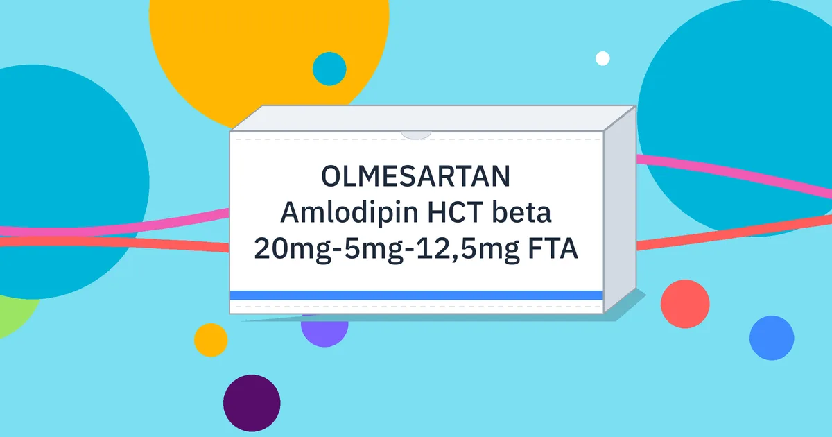 Symbolbild: Packung mit der Aufschrift OLMESARTAN Amlodipin HCT beta 20mg-5mg-12,5mg FTA (PZN 09423009) – Verfügbarkeit und Bezug in Apotheken in Frankfurt am Main