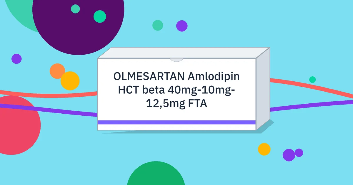 Symbolbild: Packung mit der Aufschrift OLMESARTAN Amlodipin HCT beta 40mg-10mg-12,5mg FTA (PZN 09422866) – Verfügbarkeit und Bezug in Apotheken in Frankfurt am Main