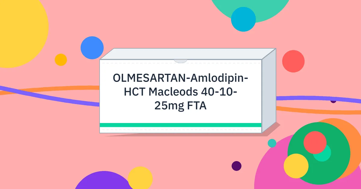 Symbolbild: Packung mit der Aufschrift OLMESARTAN-Amlodipin-HCT Macleods 40-10-25mg FTA (PZN 18314733) – Verfügbarkeit und Bezug in Apotheken in Frankfurt am Main