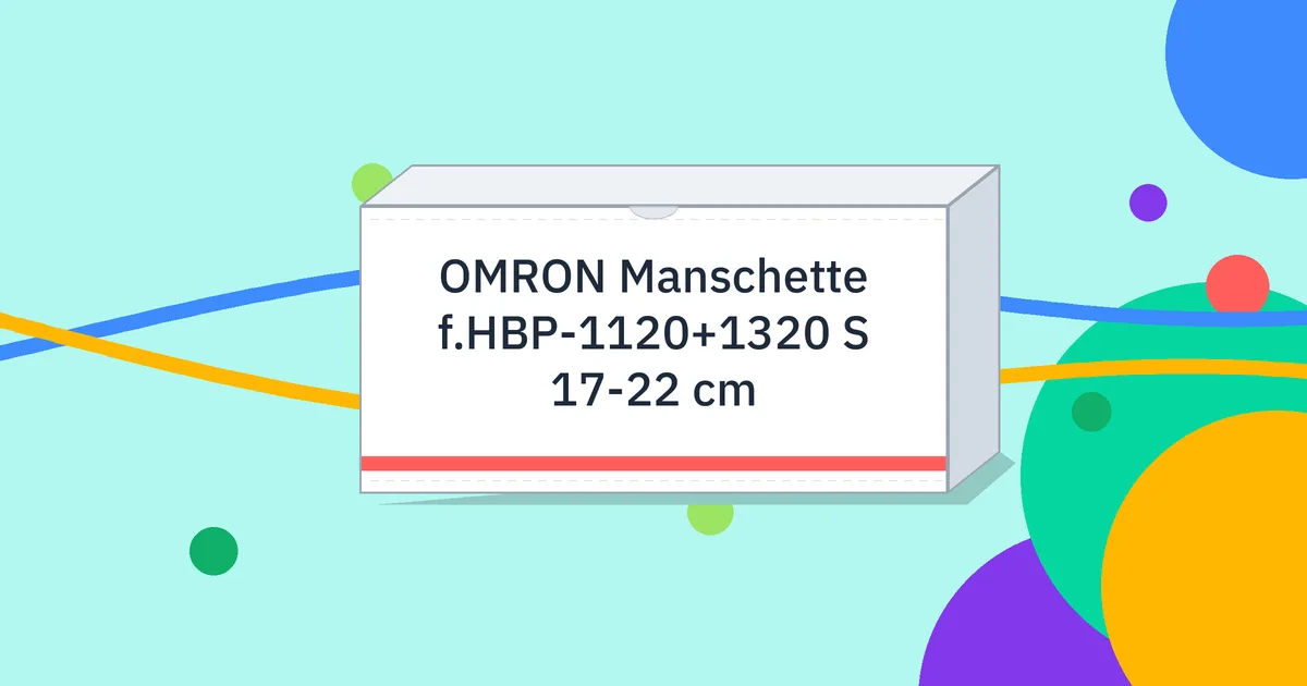 Symbolbild: Packung mit der Aufschrift OMRON Manschette f.HBP-1120+1320 S 17-22 cm (PZN 14057570) – Verfügbarkeit und Bezug in Apotheken in Frankfurt am Main