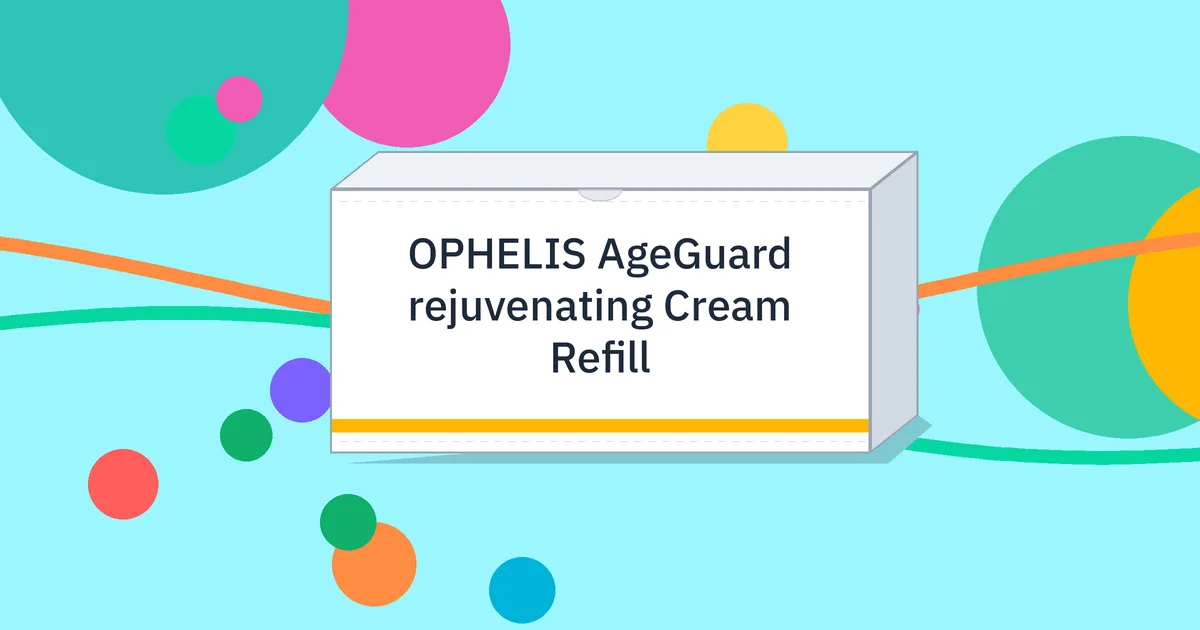 Symbolbild: Packung mit der Aufschrift OPHELIS AgeGuard rejuvenating Cream Refill (PZN 19429071) – Verfügbarkeit und Bezug in Apotheken in Frankfurt am Main