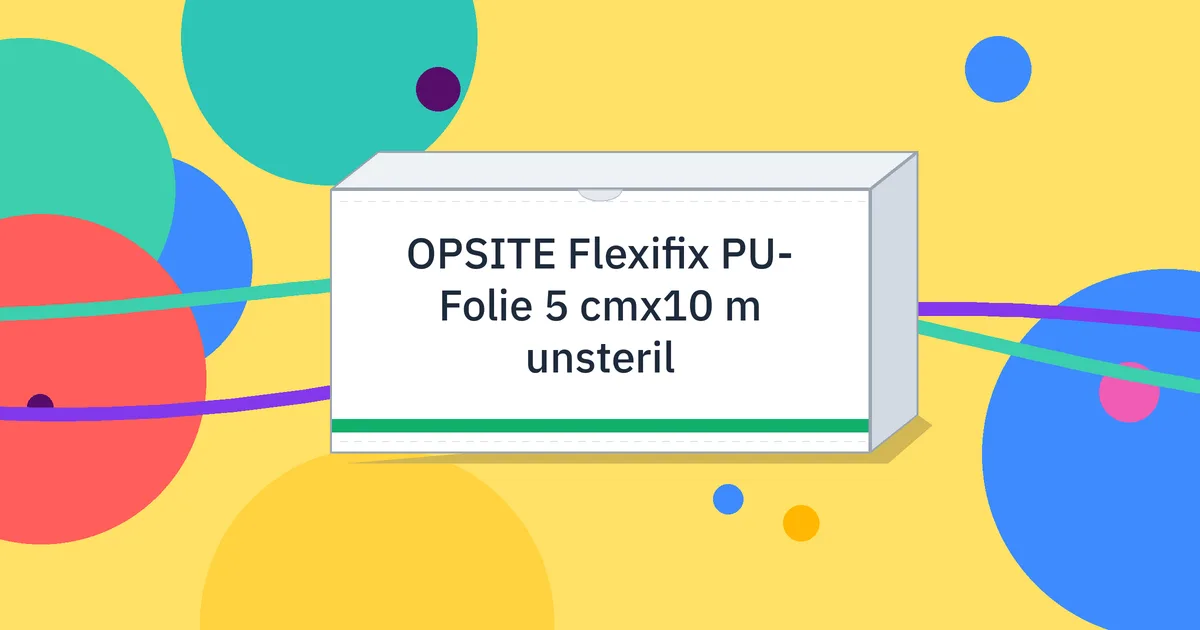 Symbolbild: Packung mit der Aufschrift OPSITE Flexifix PU-Folie 5 cmx10 m unsteril (PZN 10275175) – Verfügbarkeit und Bezug in Apotheken in Frankfurt am Main