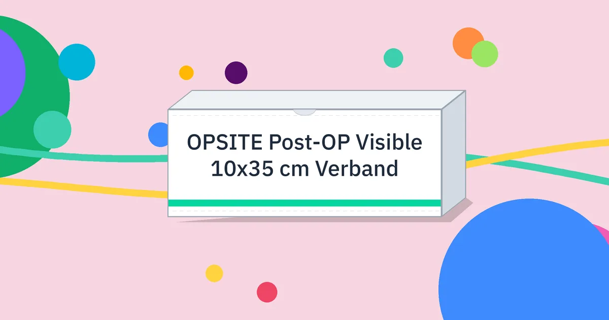 Symbolbild: Packung mit der Aufschrift OPSITE Post-OP Visible 10x35 cm Verband (PZN 03726447) – Verfügbarkeit und Bezug in Apotheken in Frankfurt am Main