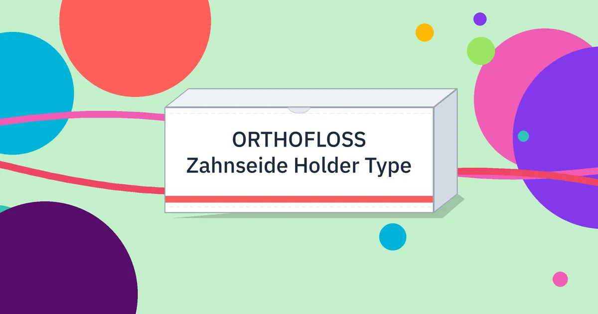 Symbolbild: Packung mit der Aufschrift ORTHOFLOSS Zahnseide Holder Type (PZN 02660350) – Verfügbarkeit und Bezug in Apotheken in Frankfurt am Main