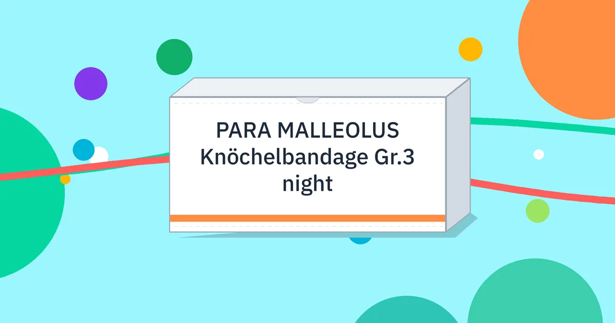Symbolbild: Packung mit der Aufschrift PARA MALLEOLUS Knöchelbandage Gr.3 night (PZN 13763610) – Verfügbarkeit und Bezug in Apotheken in Frankfurt am Main