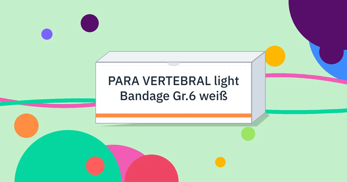 Symbolbild: Packung mit der Aufschrift PARA VERTEBRAL light Bandage Gr.6 weiß (PZN 10003726) – Verfügbarkeit und Bezug in Apotheken in Frankfurt am Main