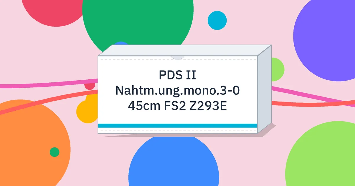 Symbolbild: Packung mit der Aufschrift PDS II Nahtm.ung.mono.3-0 45cm FS2 Z293E (PZN 14133733) – Verfügbarkeit und Bezug in Apotheken in Frankfurt am Main
