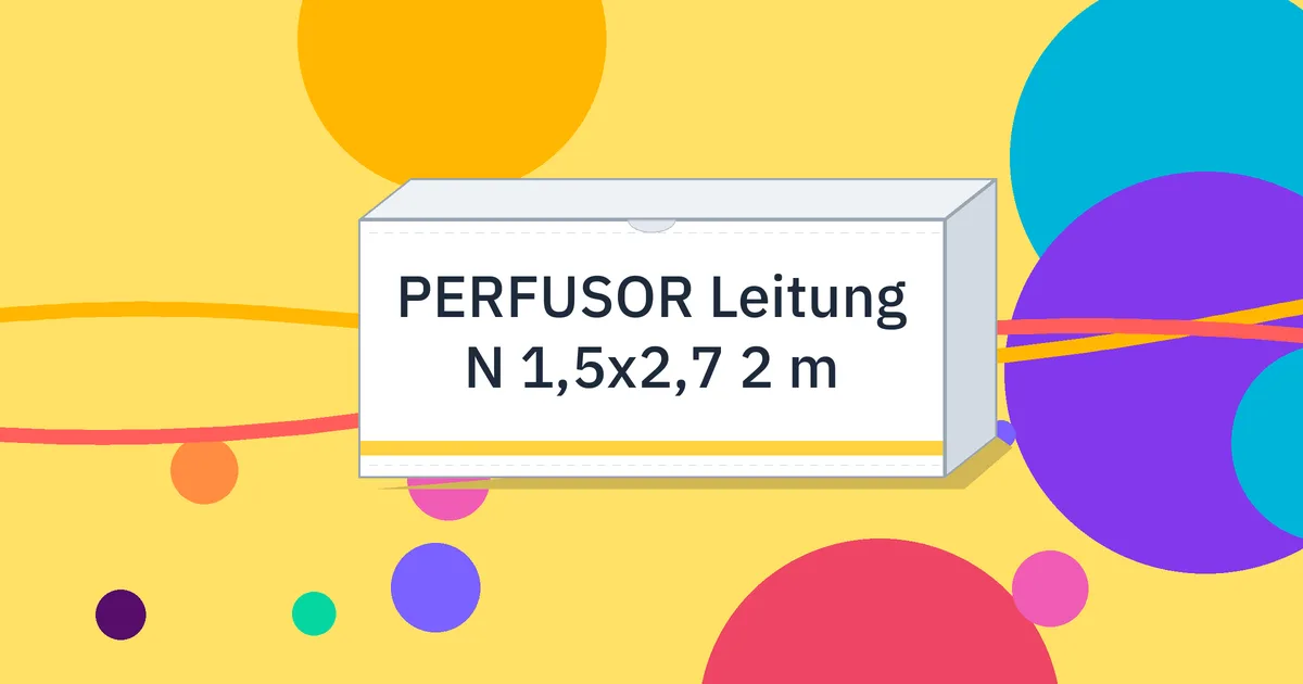 Symbolbild: Packung mit der Aufschrift PERFUSOR Leitung N 1,5x2,7 2 m (PZN 03814269) – Verfügbarkeit und Bezug in Apotheken in Frankfurt am Main