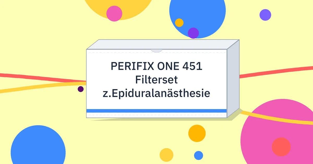 Symbolbild: Packung mit der Aufschrift PERIFIX ONE 451 Filterset z.Epiduralanästhesie (PZN 06863015) – Verfügbarkeit und Bezug in Apotheken in Frankfurt am Main