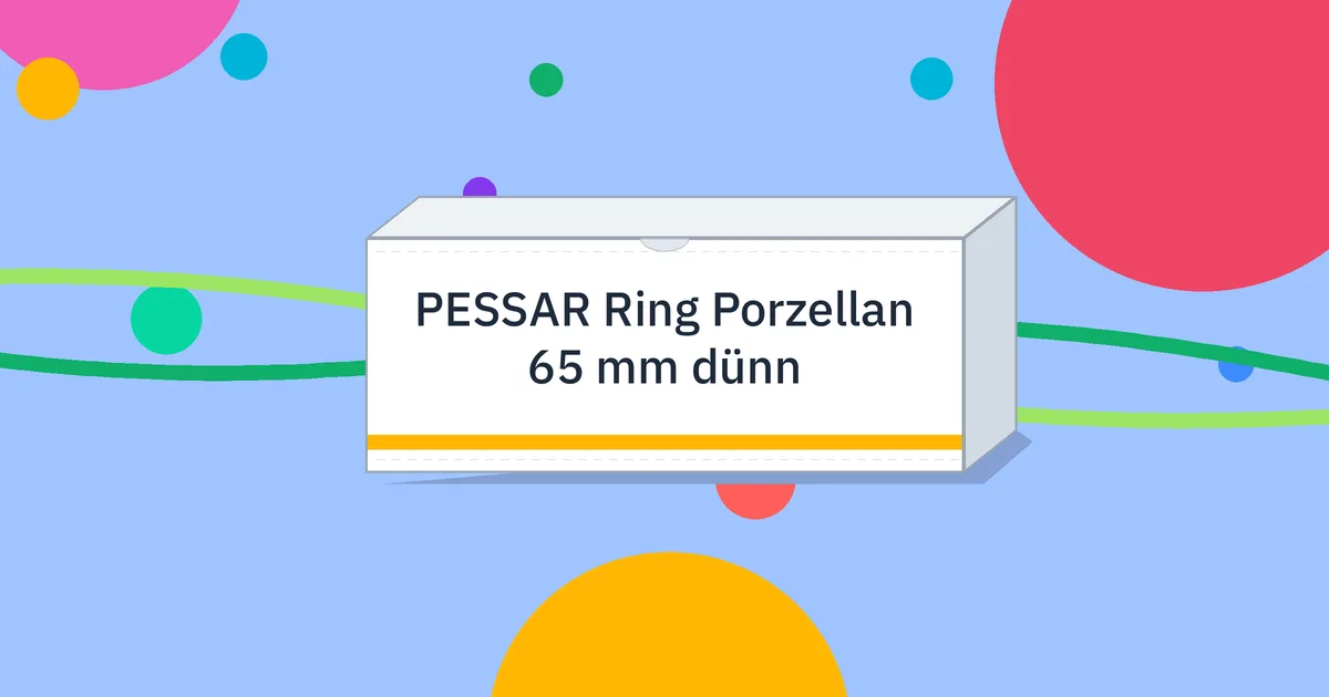Symbolbild: Packung mit der Aufschrift PESSAR Ring Porzellan 65 mm dünn (PZN 01733348) – Verfügbarkeit und Bezug in Apotheken in Frankfurt am Main