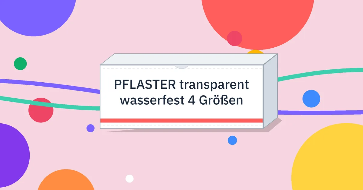 Symbolbild: Packung mit der Aufschrift PFLASTER transparent wasserfest 4 Größen (PZN 03694339) – Verfügbarkeit und Bezug in Apotheken in Frankfurt am Main
