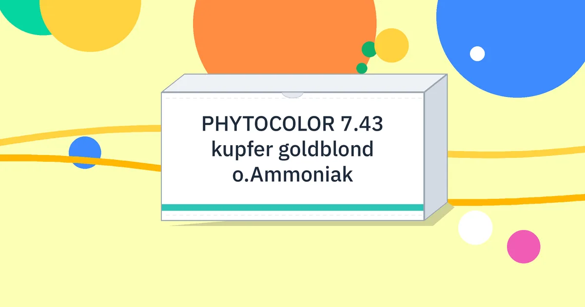 Symbolbild: Packung mit der Aufschrift PHYTOCOLOR 7.43 kupfer goldblond o.Ammoniak (PZN 17613356) – Verfügbarkeit und Bezug in Apotheken in Frankfurt am Main