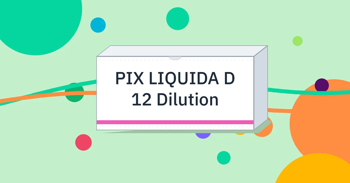Symbolbild: Packung mit der Aufschrift PIX LIQUIDA D 12 Dilution (PZN 00814300) – Verfügbarkeit und Bezug in Apotheken in Frankfurt am Main