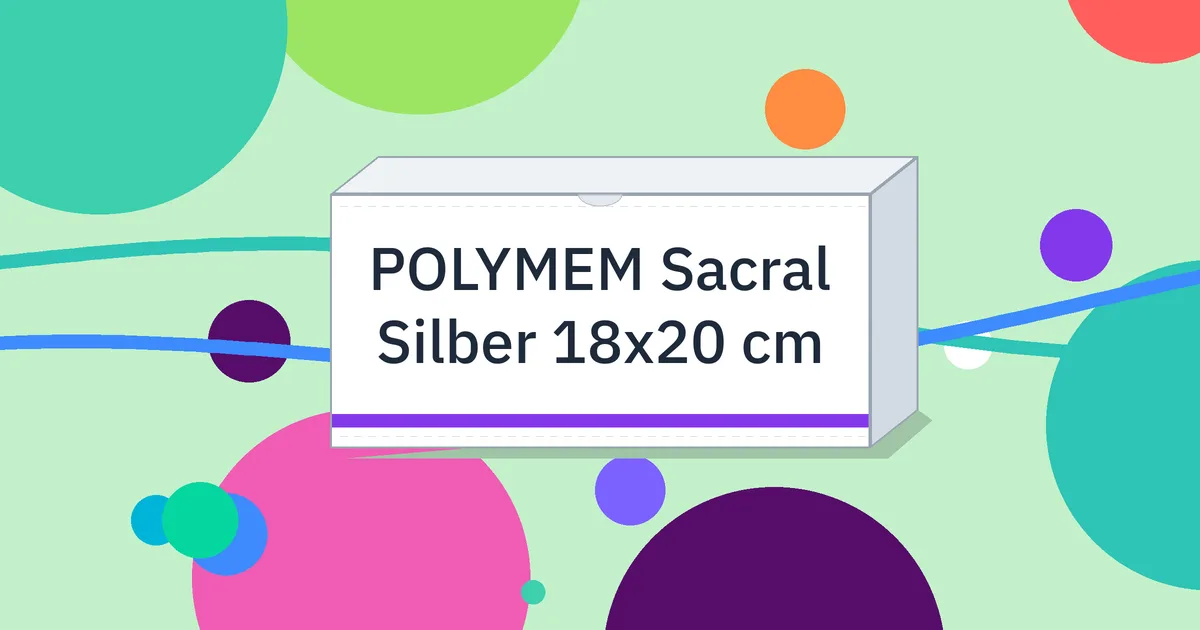 Symbolbild: Packung mit der Aufschrift POLYMEM Sacral Silber 18x20 cm (PZN 16784044) – Verfügbarkeit und Bezug in Apotheken in Frankfurt am Main