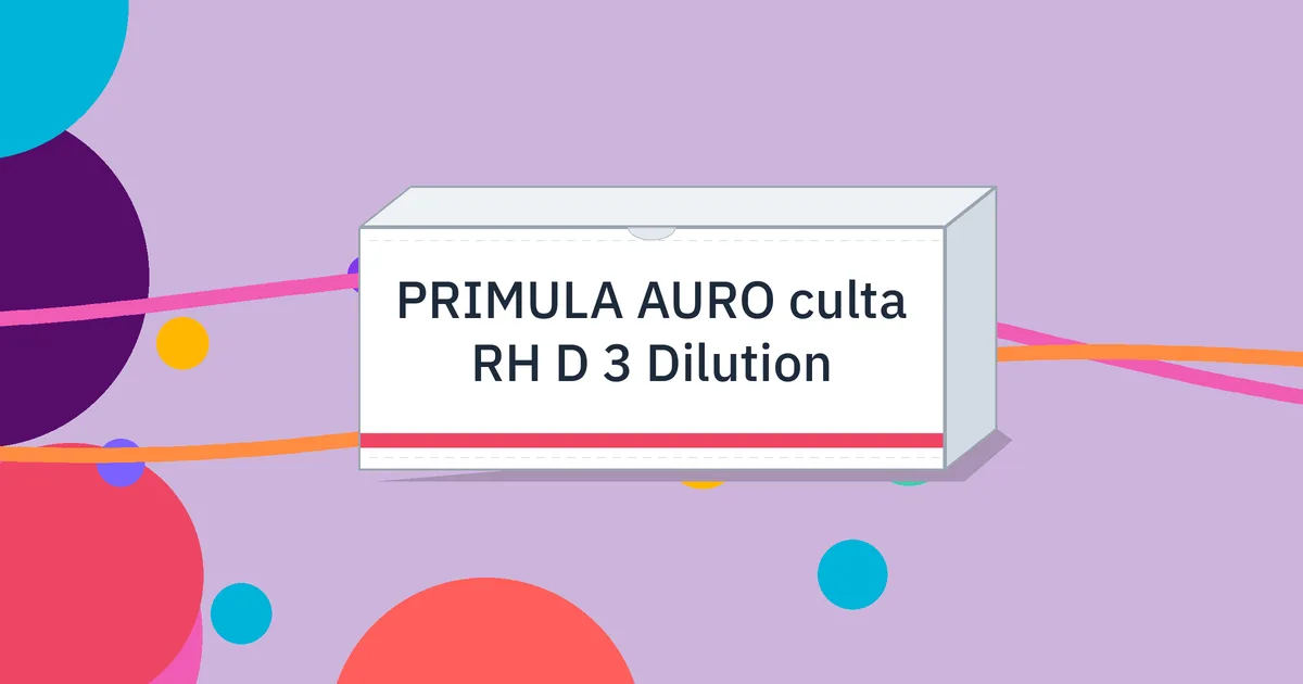 Symbolbild: Packung mit der Aufschrift PRIMULA AURO culta RH D 3 Dilution (PZN 01629875) – Verfügbarkeit und Bezug in Apotheken in Frankfurt am Main