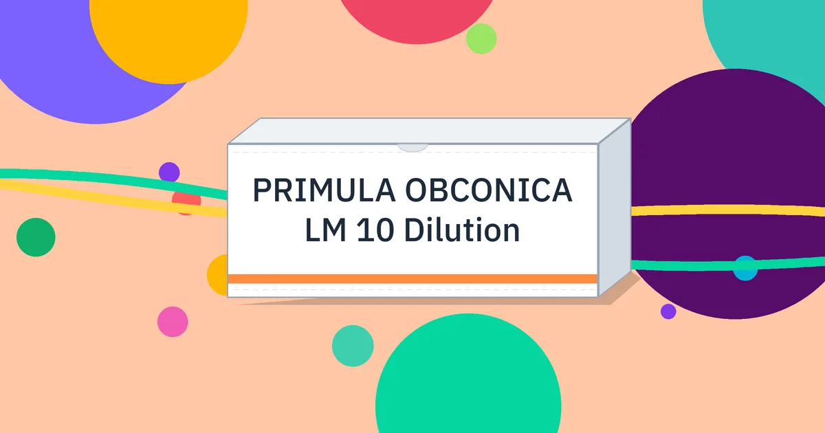 Symbolbild: Packung mit der Aufschrift PRIMULA OBCONICA LM 10 Dilution (PZN 13667007) – Verfügbarkeit und Bezug in Apotheken in Frankfurt am Main