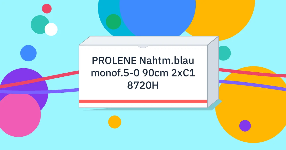 Symbolbild: Packung mit der Aufschrift PROLENE Nahtm.blau monof.5-0 90cm 2xC1 8720H (PZN 16254576) – Verfügbarkeit und Bezug in Apotheken in Frankfurt am Main