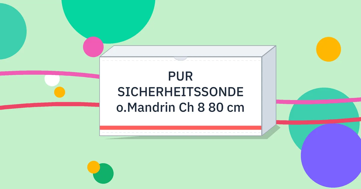 Symbolbild: Packung mit der Aufschrift PUR SICHERHEITSSONDE o.Mandrin Ch 8 80 cm (PZN 13230003) – Verfügbarkeit und Bezug in Apotheken in Frankfurt am Main
