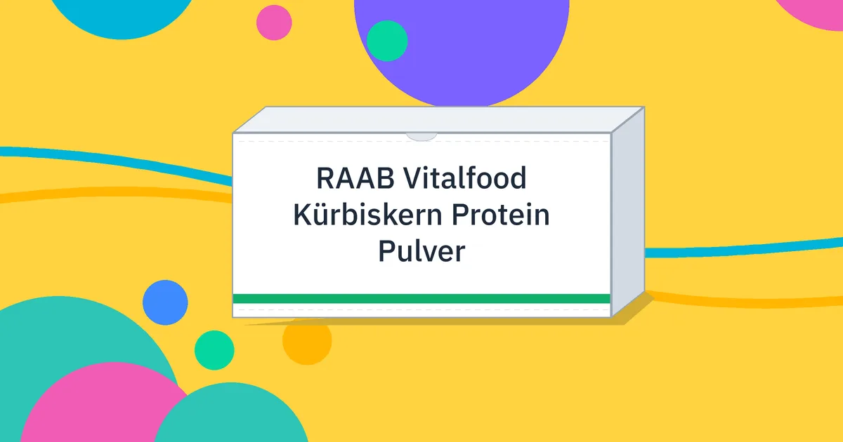 Symbolbild: Packung mit der Aufschrift RAAB Vitalfood Kürbiskern Protein Pulver (PZN 19305334) – Verfügbarkeit und Bezug in Apotheken in Frankfurt am Main