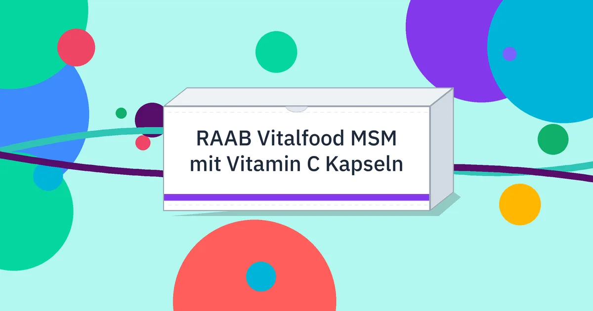 Symbolbild: Packung mit der Aufschrift RAAB Vitalfood MSM mit Vitamin C Kapseln (PZN 19304553) – Verfügbarkeit und Bezug in Apotheken in Frankfurt am Main
