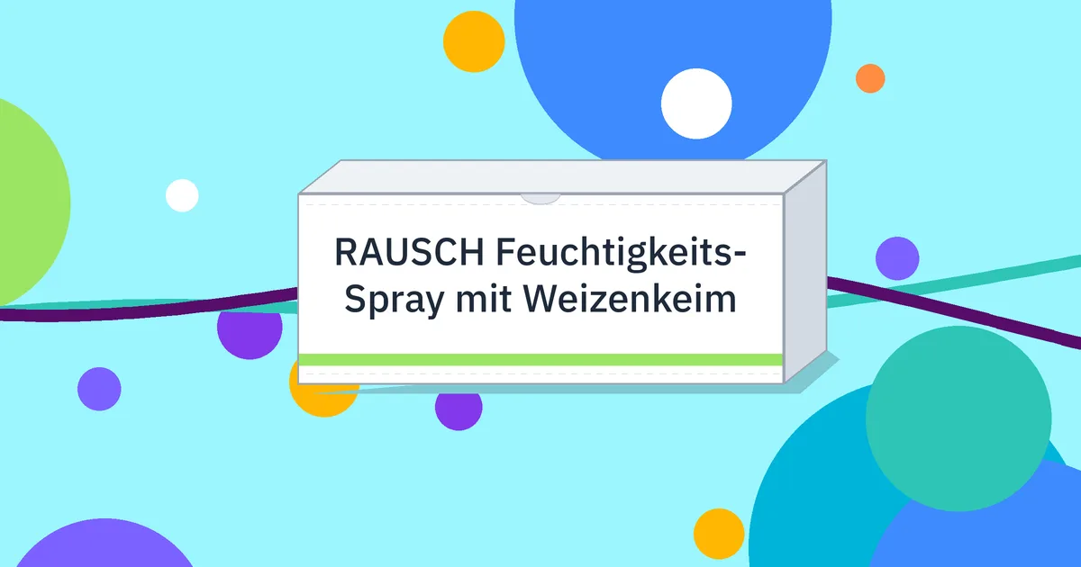 Symbolbild: Packung mit der Aufschrift RAUSCH Feuchtigkeits-Spray mit Weizenkeim (PZN 18742765) – Verfügbarkeit und Bezug in Apotheken in Frankfurt am Main