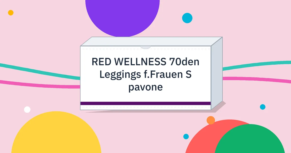 Symbolbild: Packung mit der Aufschrift RED WELLNESS 70den Leggings f.Frauen S pavone (PZN 16174966) – Verfügbarkeit und Bezug in Apotheken in Frankfurt am Main