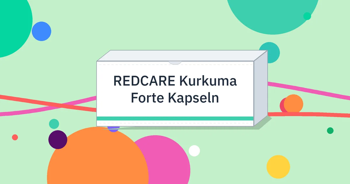 Symbolbild: Packung mit der Aufschrift REDCARE Kurkuma Forte Kapseln (PZN 19175825) – Verfügbarkeit und Bezug in Apotheken in Frankfurt am Main